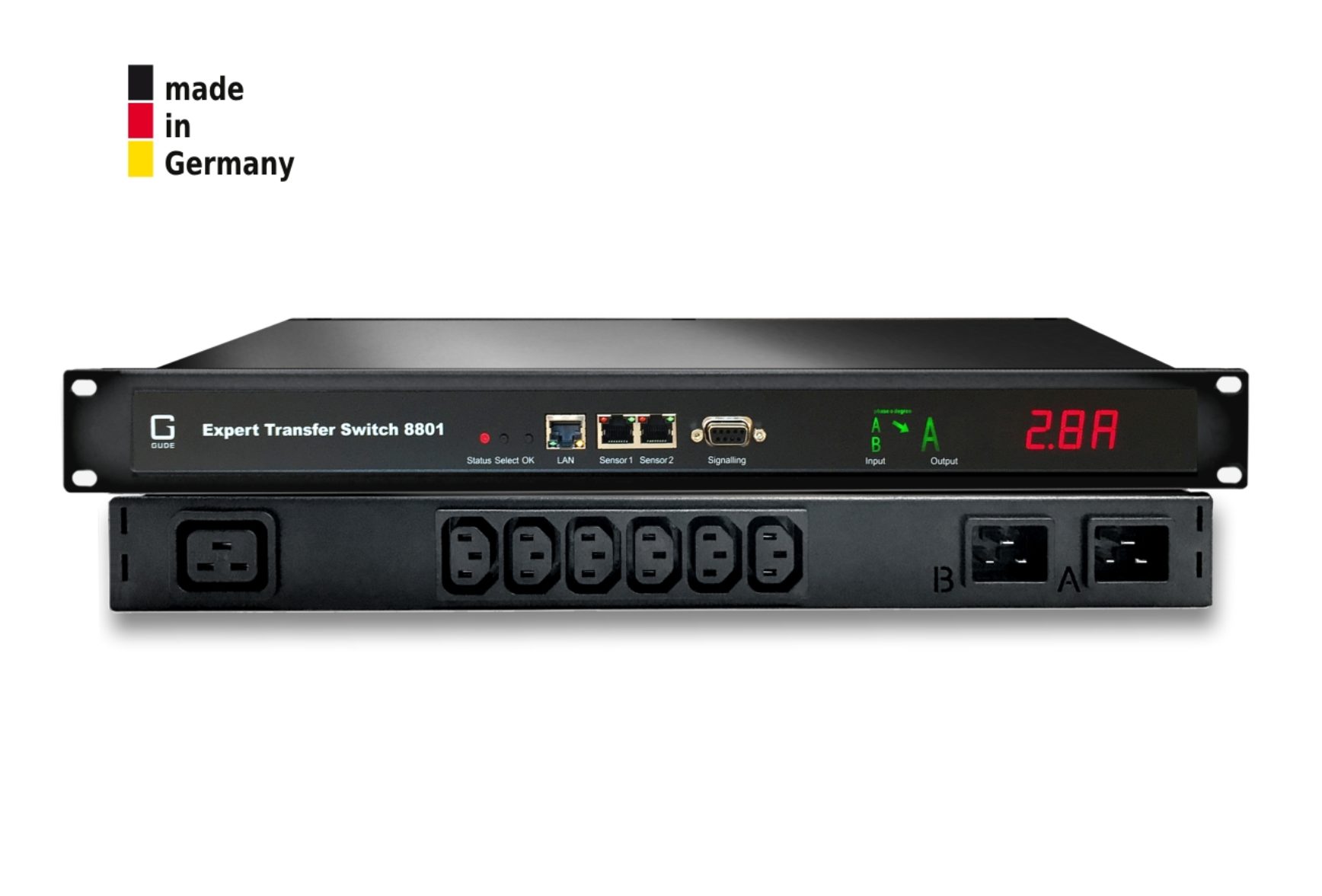 Automatic transfer switch (ATS) for redundant power supply - GUDE Systems