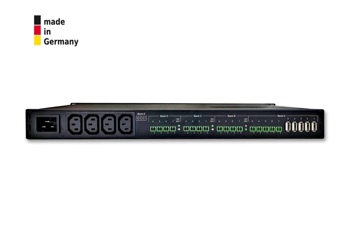 21-fold switched AC/DC PDU - GUDE Systems