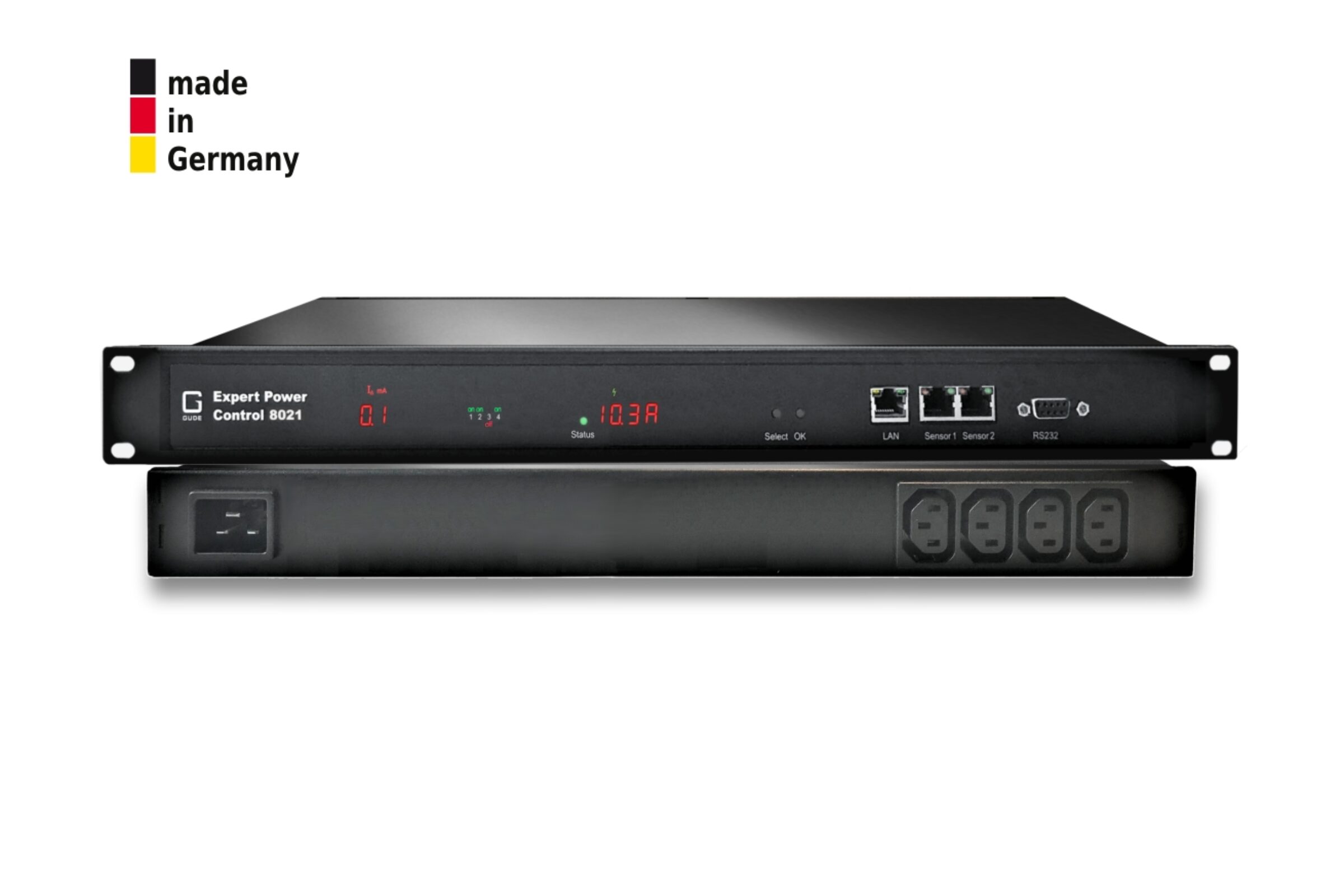 4-fold switched and metered PDU - GUDE Systems