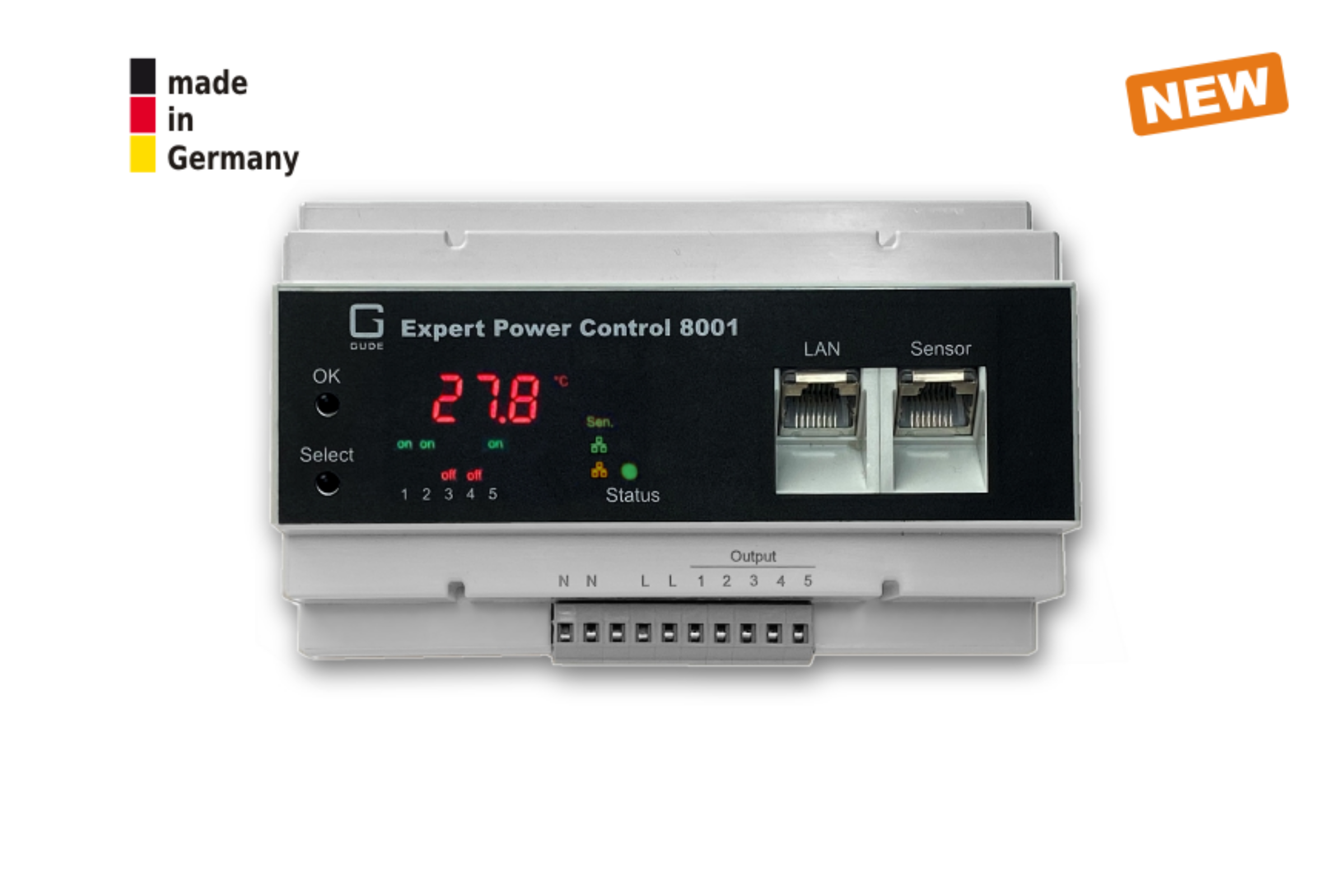 5-fold switched and outlet-metered PDU - GUDE Systems