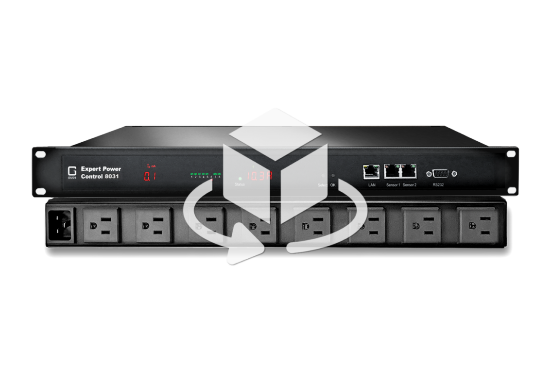 8-fold switched and outlet-metered PDU - GUDE Systems