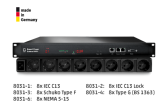 8-fold switched and metered PDU - GUDE Systems