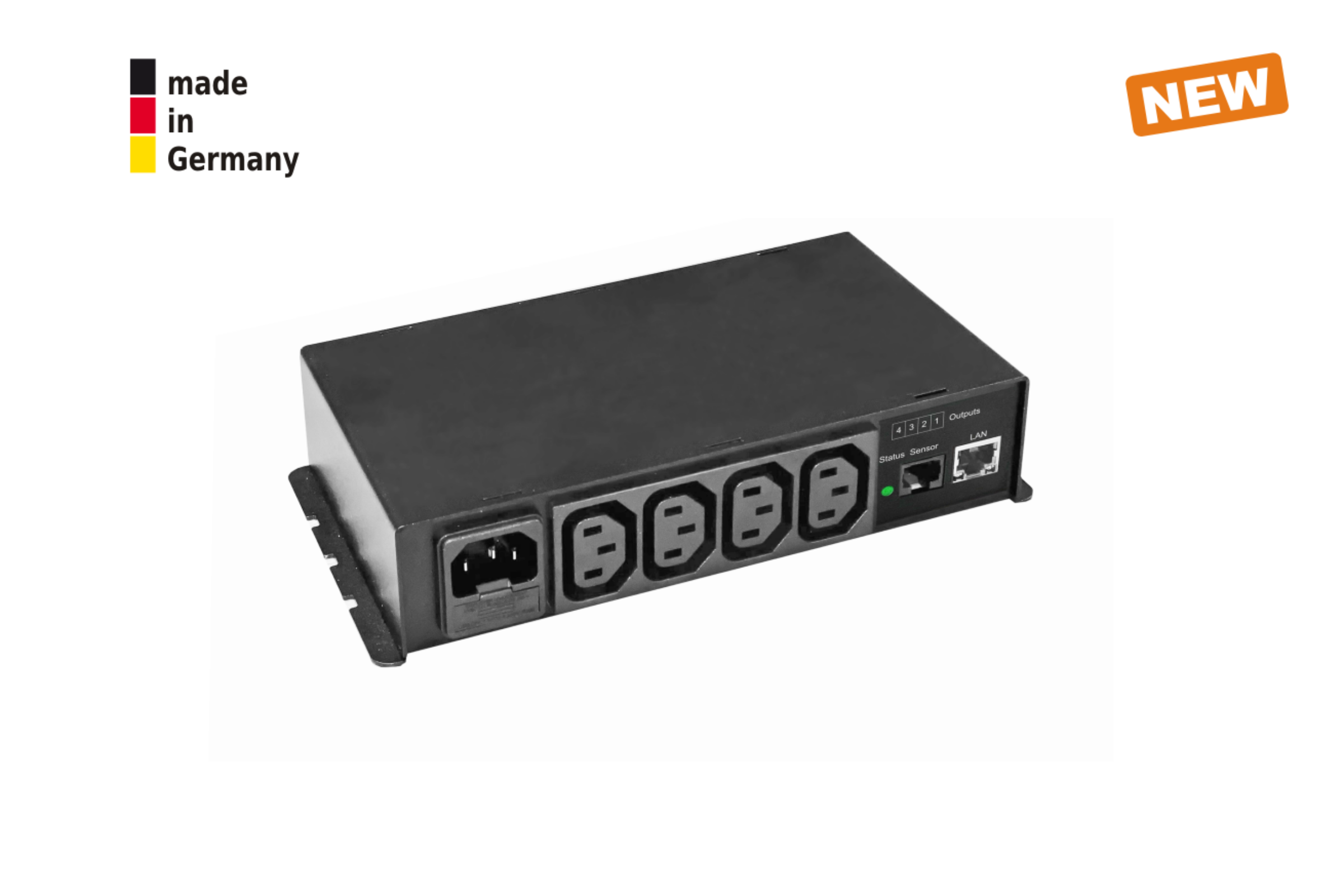 Small and smart 4-fold switched and metered PDU - GUDE Systems