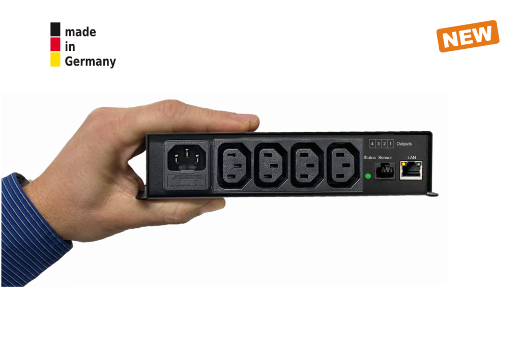 Small and smart 4-fold switched and metered PDU - GUDE Systems