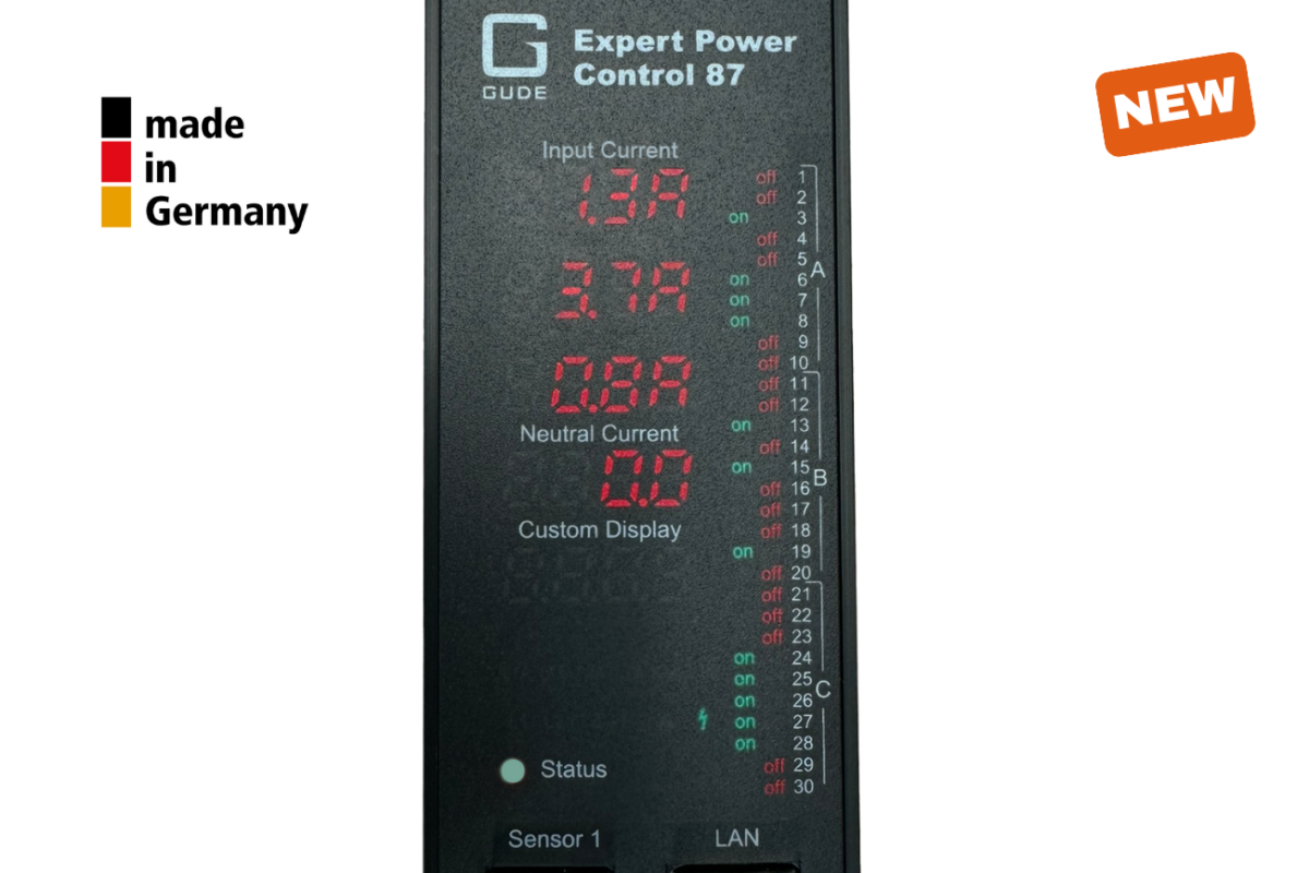 30-fold switched and metered PDU - GUDE Systems
